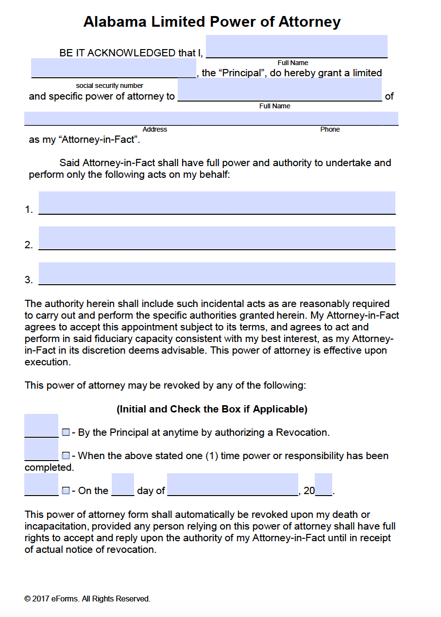 Free Printable Durable Power Of Attorney Form Alabama Free Printable Durable Power Of Attorney Form Alabama
