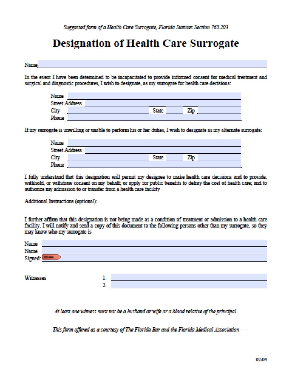 Florida Medical Power Of Attorney Form Power Of Attorney Power Of 